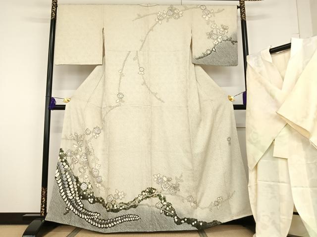 平和屋着物●訪問着　長襦袢セット（無双仕立て）　作家物　辻が花　手描き　総絞り　やまと誂製　正絹　逸品　AAAT3029np