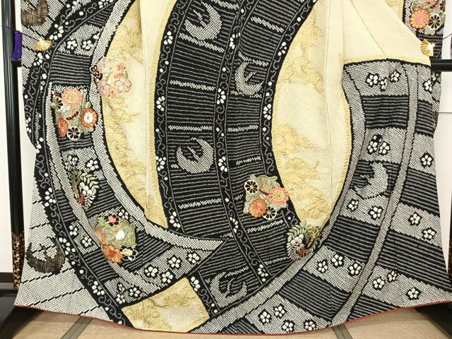 平和屋着物○豪華振袖・長襦袢セット（無双仕立て） 絞り 刺繍 花丸文