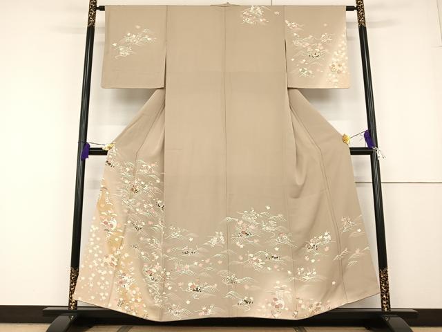 平和屋着物○創業460年・千總 訪問着 駒刺繍 花筏 金糸