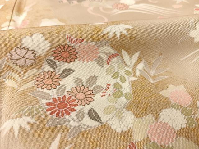 平和屋着物○創業460年・千總 訪問着 駒刺繍 花筏 金糸