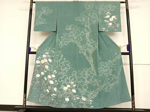 平和屋着物●訪問着　作家物　枝菊　蒔糊散らし　金彩　正絹　逸品　AAAT3086np