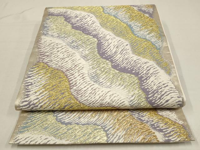 平和屋着物●西陣老舗　山城機業店　伊勢屋孝兵衛　六通柄袋帯　唐織　霞文　金糸　三越扱い　正絹　逸品　AAAT3764wj