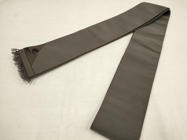 平和屋着物●男性　爪掻き本綴れ　角帯　黒橡色地　正絹　逸品　AAAT3773wj