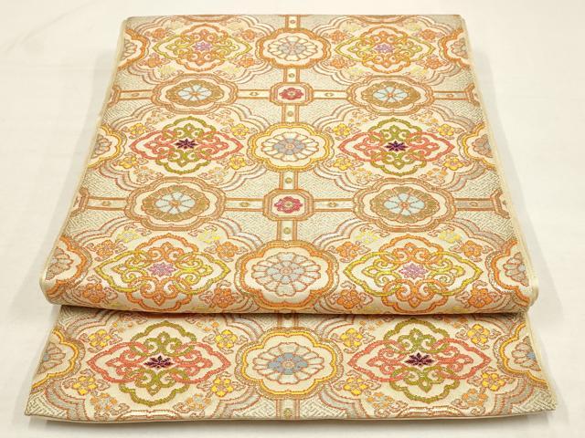 平和屋着物●龍村平蔵製　六通柄　本袋帯　乾隆蜀江錦　金銀糸　正絹　逸品　AAAT3782wj