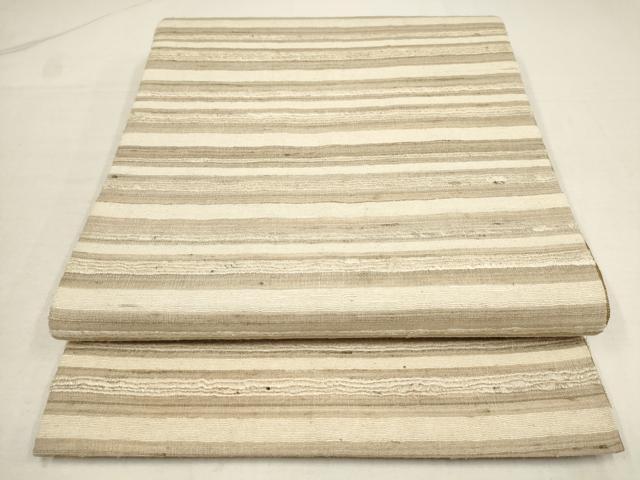 平和屋着物●インド・アッサム　野蚕糸　手織　ムガシルク　両面　全通柄袋帯　横段文　正絹　逸品　AAAT3804wj