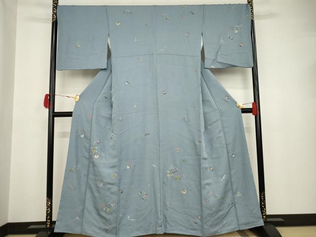 平和屋着物●訪問着　総刺繍　宝尽くし　成物　正絹　逸品　AAAT5092ck