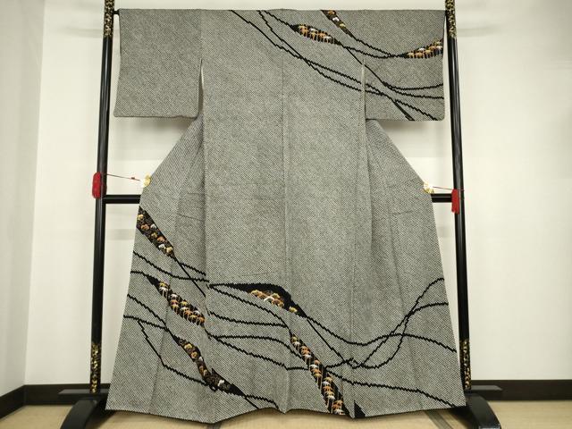 平和屋着物●訪問着　総絞り　梅　笹　金彩　正絹　逸品　AAAT5100ck