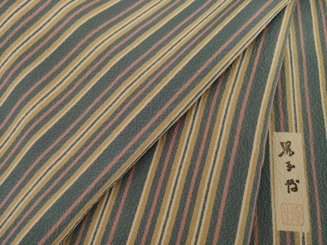 平和屋着物●重要無形文化財　人間国宝　伊勢型紙縞彫師　児玉博　小紋　縞　正絹　逸品　AAAT5102ck