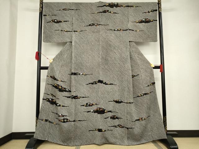 平和屋着物●訪問着　総絞り　松竹梅　菊　楓　青海波　金彩　正絹　逸品　AAAT5153ck