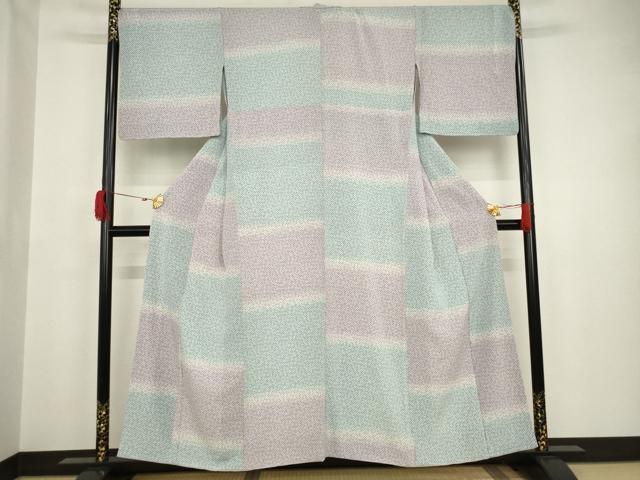 平和屋着物●上質な小紋　胴抜き仕立て　横段鹿の子文　正絹　逸品　AAAT5157ck