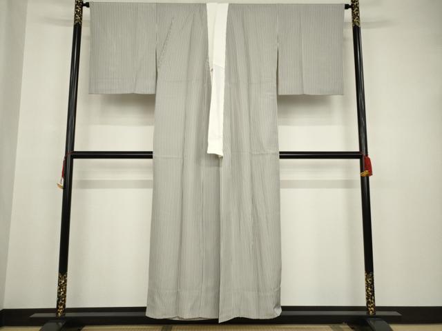 平和屋着物●長襦袢　無双仕立て　縞　正絹　逸品　AAAT5172ck