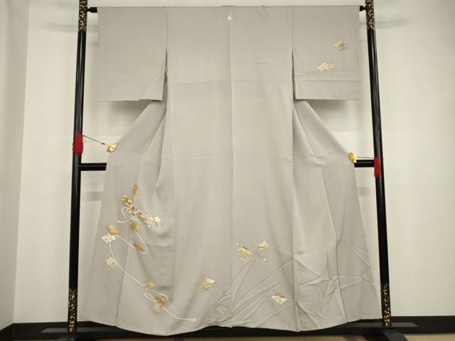 平和屋着物●訪問着　刺繍　源氏香花文　金彩　正絹　逸品　AAAT5179ck