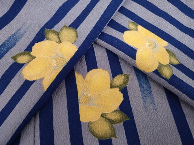 平和屋着物●上質な小紋　椿　正絹　逸品　AAAT5188ck