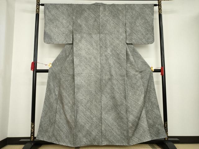 平和屋着物●大変加工の良い総絞り小紋　黒地　正絹　逸品　AAAT6695ck