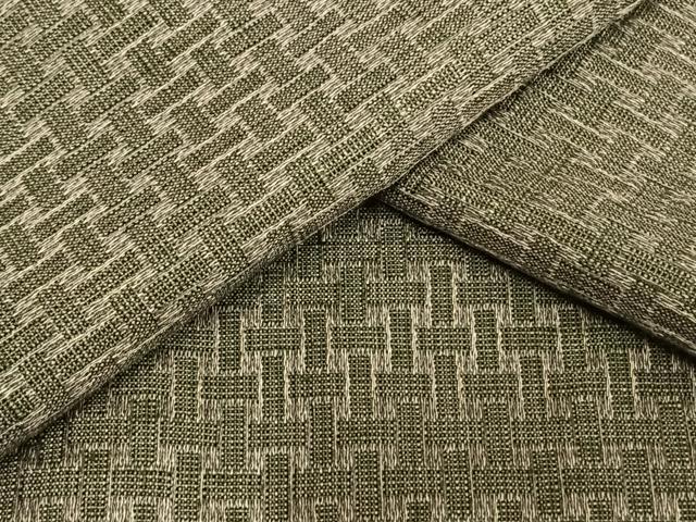 平和屋着物▽男性　紬　単衣　籠目　正絹　逸品　AAAT7383fy