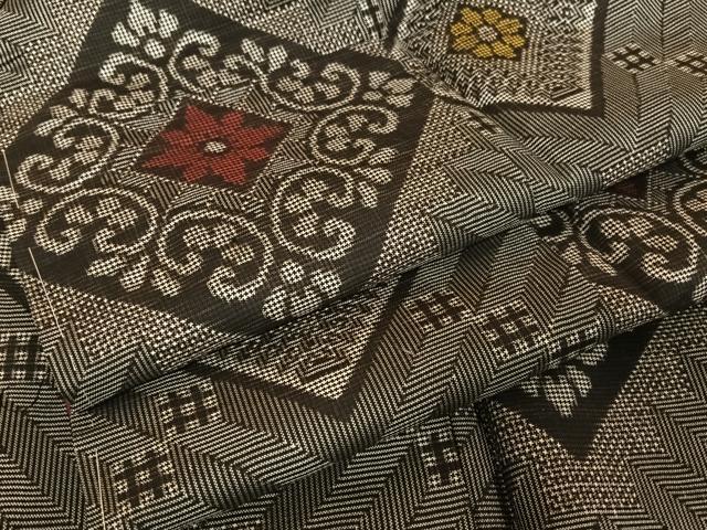 平和屋着物○本場大島紬 龍郷絣 正絹 逸品 未使用 AAAT9472np