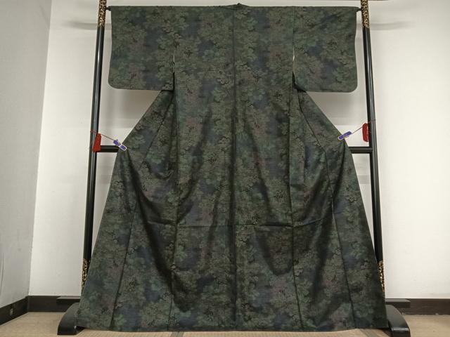 平和屋着物○本場大島紬 9マルキ 樹林文 ロング丈 正絹 逸品 AAAT9513np