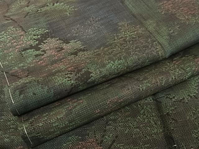 平和屋着物●本場大島紬　９マルキ　樹林文　ロング丈　正絹　逸品　AAAT9513np