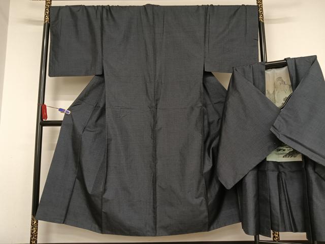 平和屋着物●男性　本場大島紬　アンサンブル　100亀甲　総詰め　キングサイズ　正絹　逸品　AAAU0012np