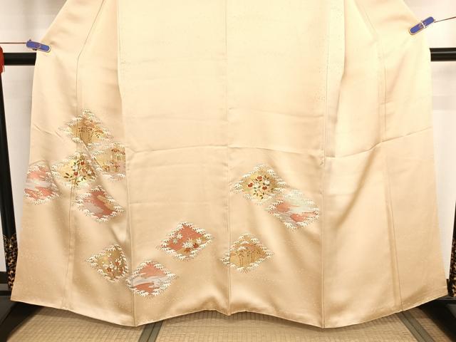 平和屋着物○銀座きしや 色留袖 駒刺繍 笹取草花文