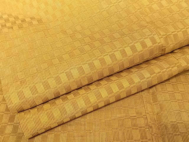 平和屋着物●山下八百子　本場黄八丈　紬　市松綾織　正絹　逸品　AAAU0058np