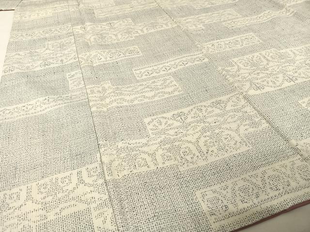 平和屋着物○本場結城紬 重要無形文化財 80亀甲 幾何学文様 黒地