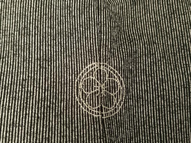 平和屋着物○江戸小紋 万筋 黒色×白色 洗える着物 未使用 AAAU0064np