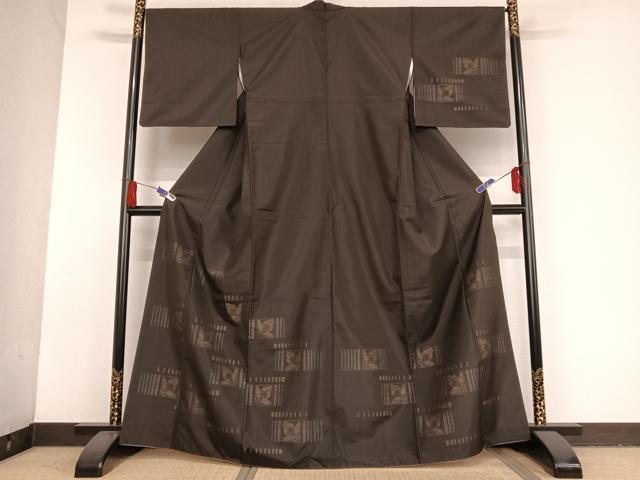 平和屋着物○本場大島紬 訪問着 色紙花文 さが美扱い 正絹 逸品 AAAU0090np