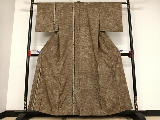 平和屋着物●紬　訪問着　木目絞り　西武百貨店扱い　正絹　逸品　AAAU0167np