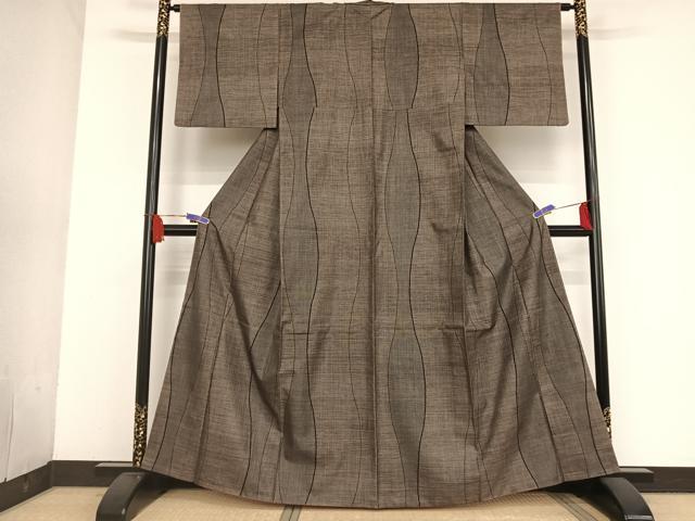 平和屋着物●本場大島紬　９マルキ　立涌　正絹　逸品　未使用　AAAU0247np