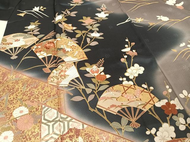 平和屋着物○訪問着 駒刺繍 吉祥花文 暈し染め 金彩 正絹