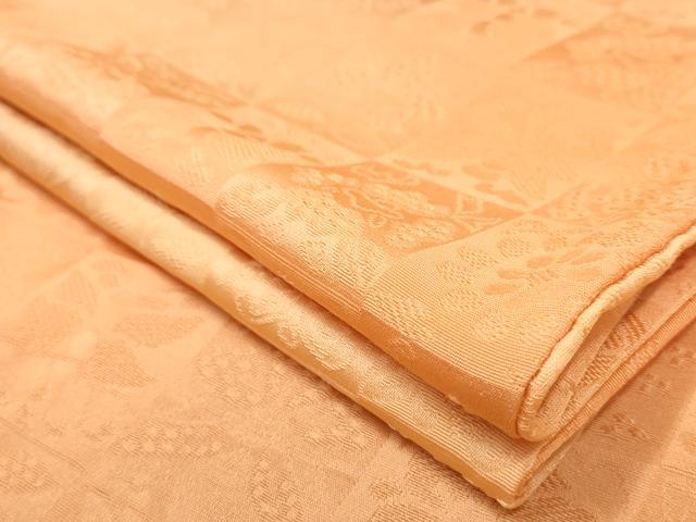 平和屋着物▽上質な小紋　単衣　市松花蝶文　暈し染め　ロング丈　正絹　逸品　AAAU1136iu