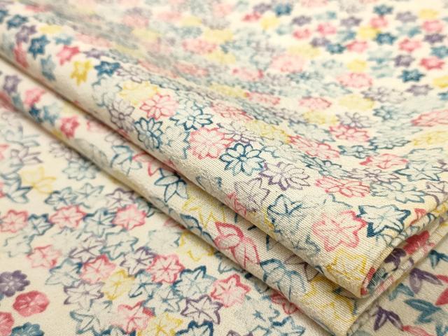 平和屋着物▽上質な小紋　単衣　草花文　正絹　逸品　AAAU1140iu