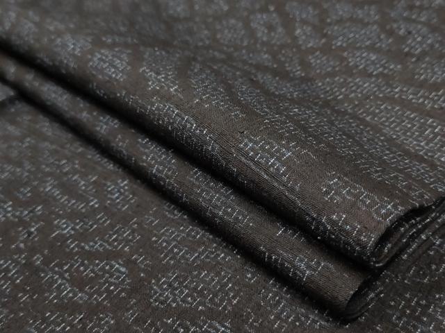 平和屋着物▽本場結城紬　重要無形文化財　単衣　80亀甲　吉祥文　正絹　逸品　AAAU1151iu