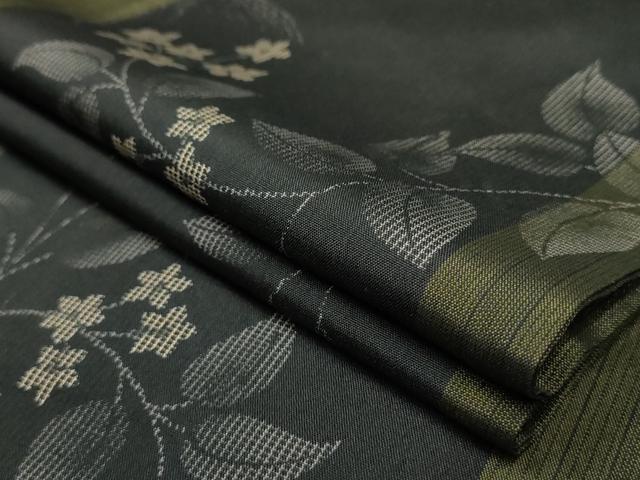 平和屋着物▽小紋　単衣　草花文　洗える着物　AAAU1153iu