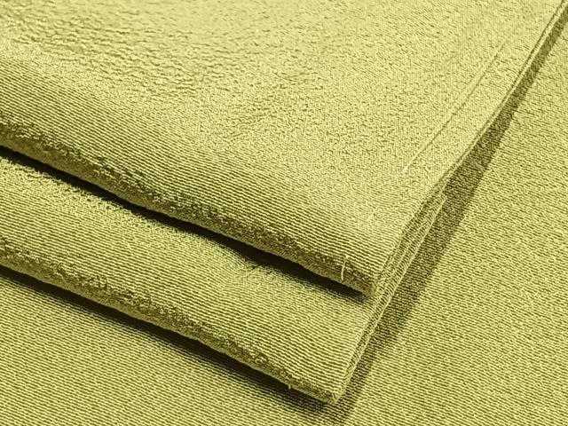 平和屋着物▽上質な色無地　単衣　抹茶色　正絹　逸品　未使用　AAAU4512fy