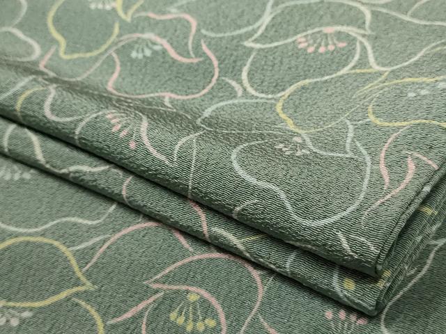 平和屋着物▽小紋　単衣　花尽くし　洗える着物　AAAU6402iu