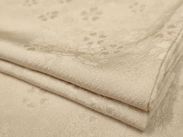 平和屋着物▽上質な色無地　単衣　舞桜地紋　桜色　正絹　逸品　AAAU6438iu