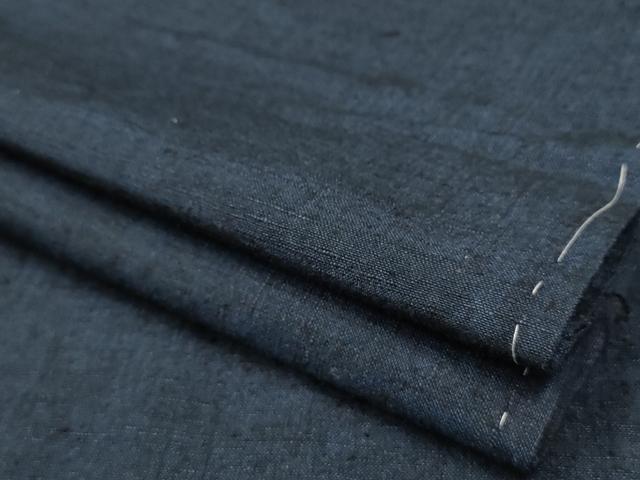 平和屋着物▽男性　紬　単衣　色無地　紺藍色　正絹　逸品　未使用　AAAU6462iu