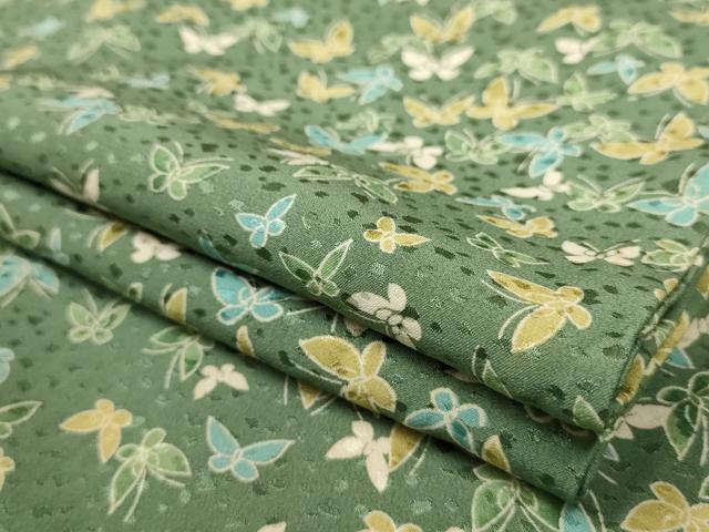 平和屋着物▽上質な小紋　単衣　舞蝶文　正絹　逸品　AAAU6463iu