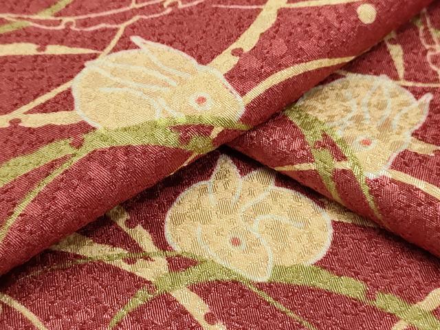 平和屋着物▽小紋　単衣　雪芝に兎　洗える着物　AAAU6488iu