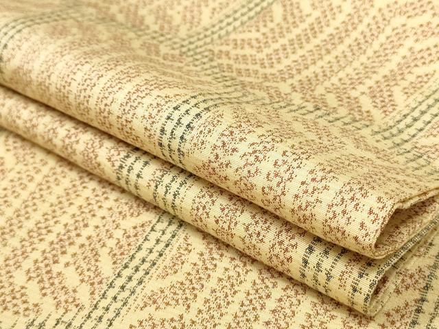 平和屋着物▽上質な紬　単衣　亀甲文様　正絹　逸品　AAAU6496iu