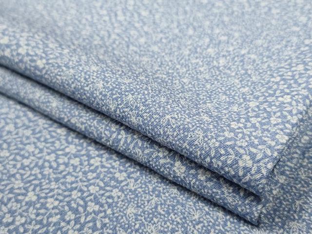 平和屋着物▽小紋　単衣　市松枝葉文　洗える着物　AAAU6499iu