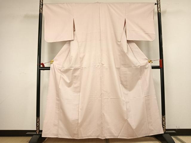 平和屋着物□極上 男性 紬 単衣 色無地 薄花色 逸品 未使用