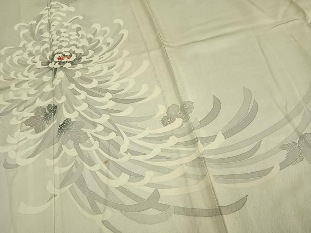 平和屋着物▽訪問着 単衣 刺繍 草花文 正絹 逸品 AAAU7993fy