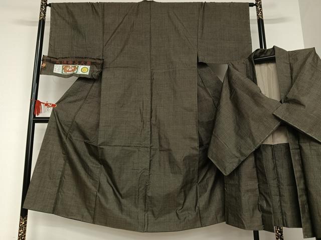 平和屋着物●男性　本場大島紬　アンサンブル　80亀甲　総詰　奥文謹製　証紙付き　正絹　逸品　AAAU8012zg