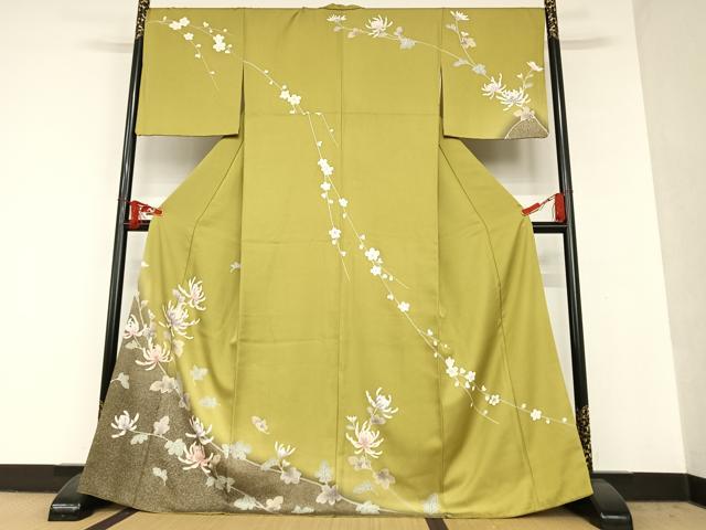 平和屋着物●訪問着　乱菊　枝梅　暈し染め　金彩　正絹　逸品　AAAU8060zg