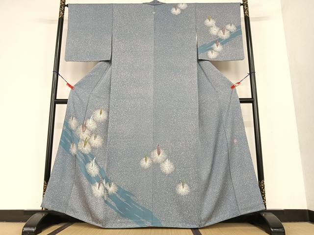 平和屋着物●友禅作家　山科春宣　訪問着　松　金彩　正絹　逸品　AAAU8135zg