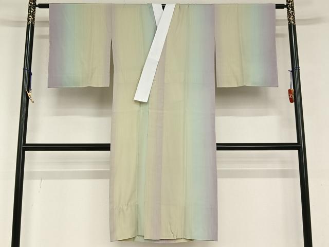 平和屋着物●長襦袢　無双仕立て　縞　暈し染め　正絹　逸品　未使用　AAAU8149zg