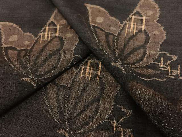 平和屋着物●上質な紬　舞蝶文　正絹　逸品　AAAU8160zg